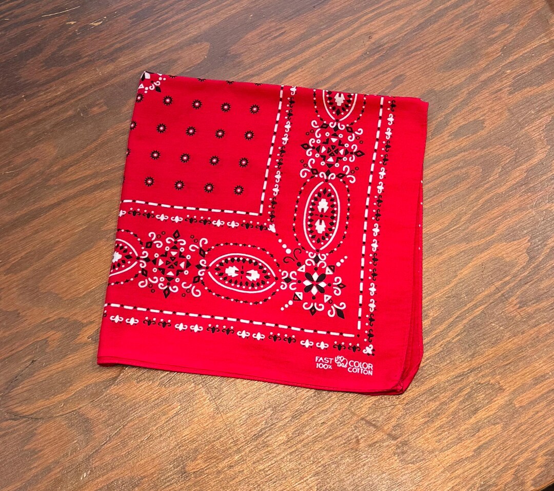 Vintage Made in USA Trunk up Red Paisley Bandana - Etsy