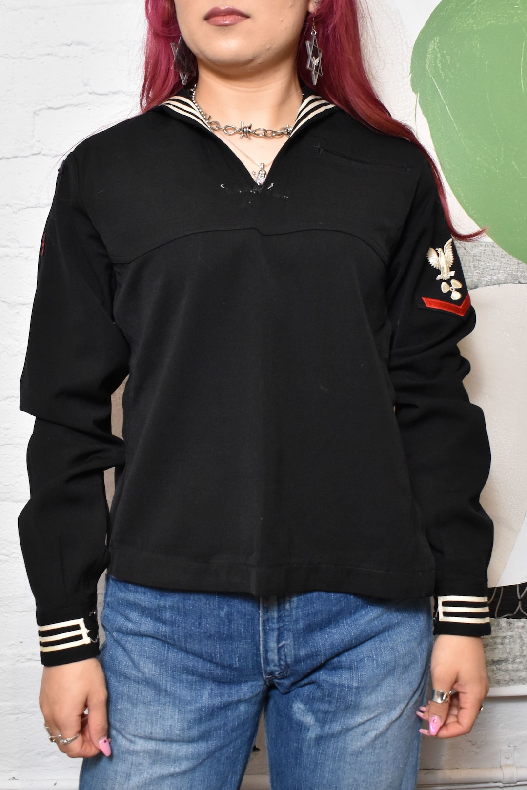 Vintage WWII Dark Blue Navy Uniform Sailor Shirt - Etsy