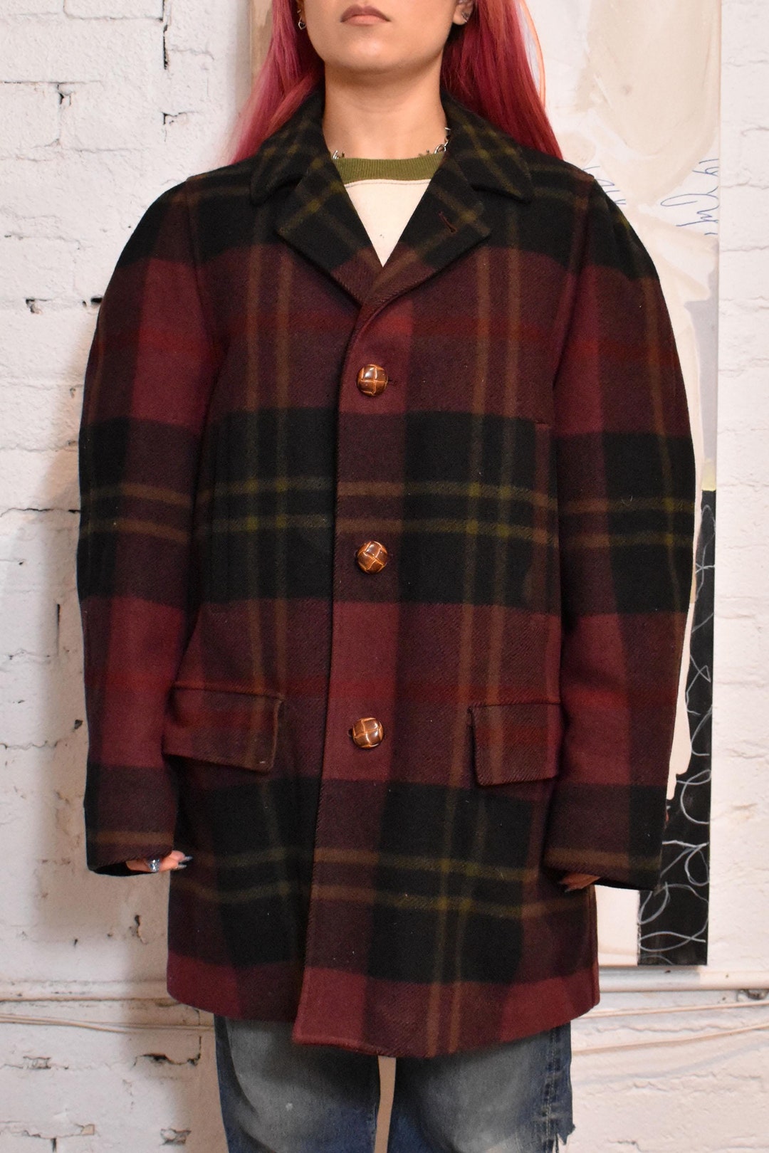 Vintage 1950s/60s "pendleton" Heavy Wool Plaid Coat - Etsy