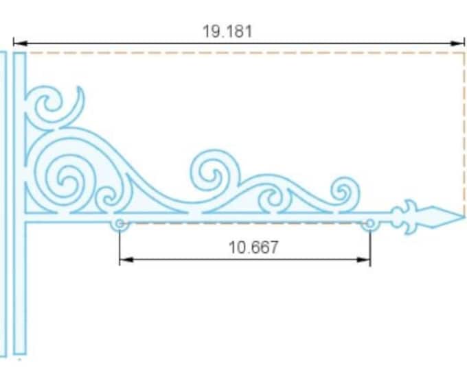 Wrought Iron Style Sign Bracket DXF Cut File for CNC Plasma/laser ...