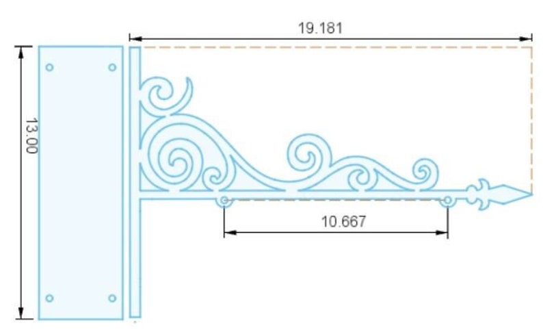 Wrought Iron Style Sign Bracket DXF Cut File for CNC Plasma/laser ...