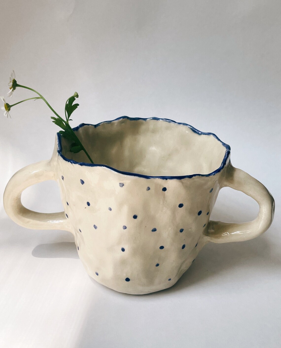 Handmade Ceramic Polka Dot Cup - Etsy