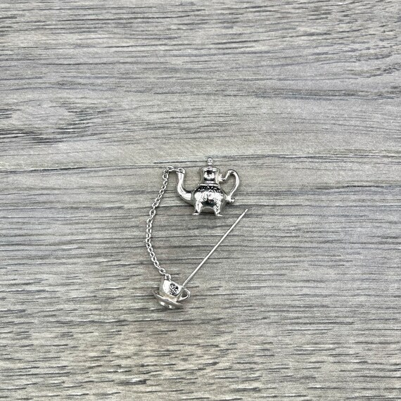 Vintage “Colonial Teapot” Avon Stick Pin, Silver Tone… - Gem