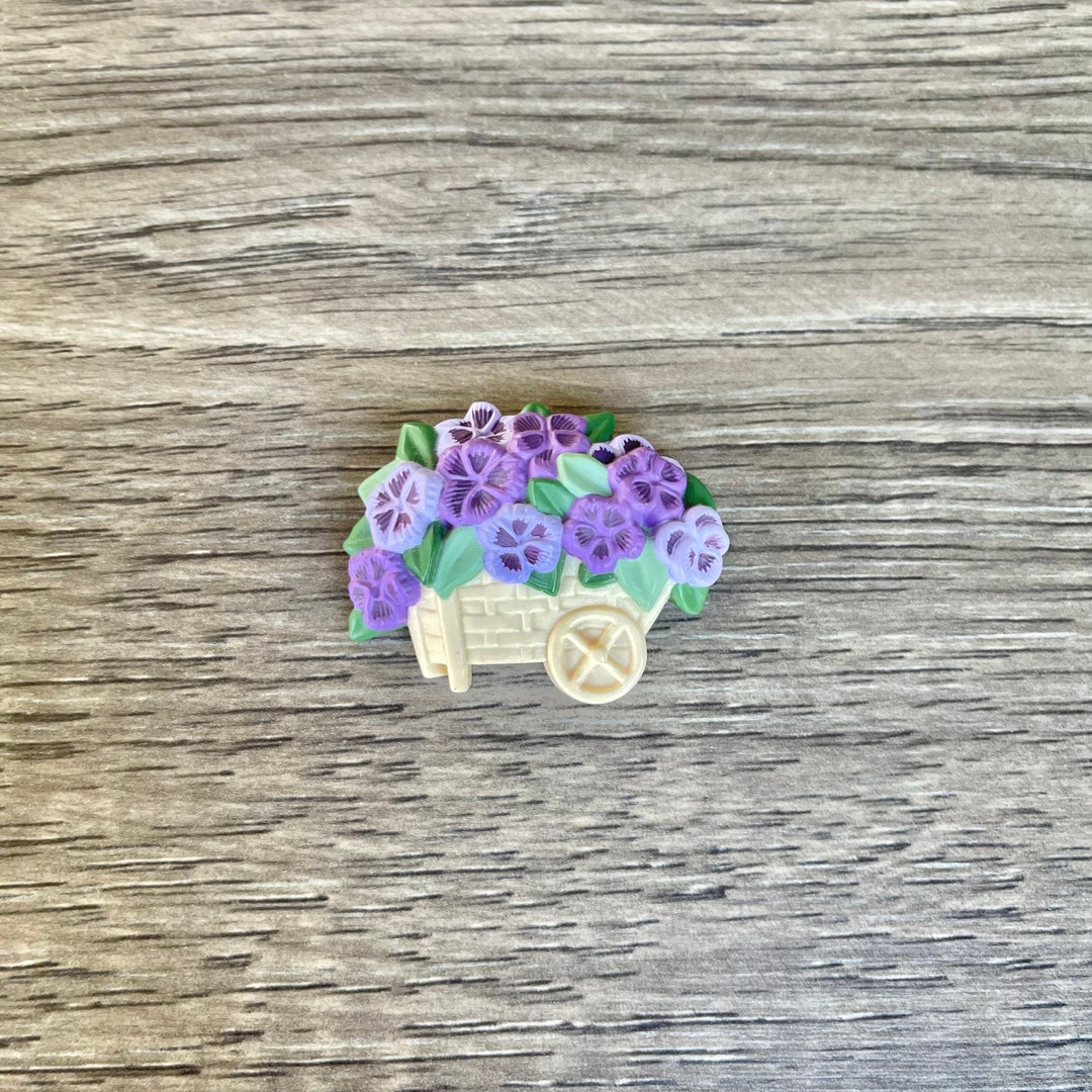 Vintage Hallmark Purple Pansy Flower Cart Plastic Brooch - Etsy