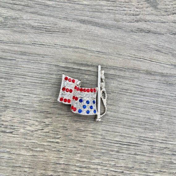 Vintage Napier 1990's Waving American Flag Silver To… - Gem