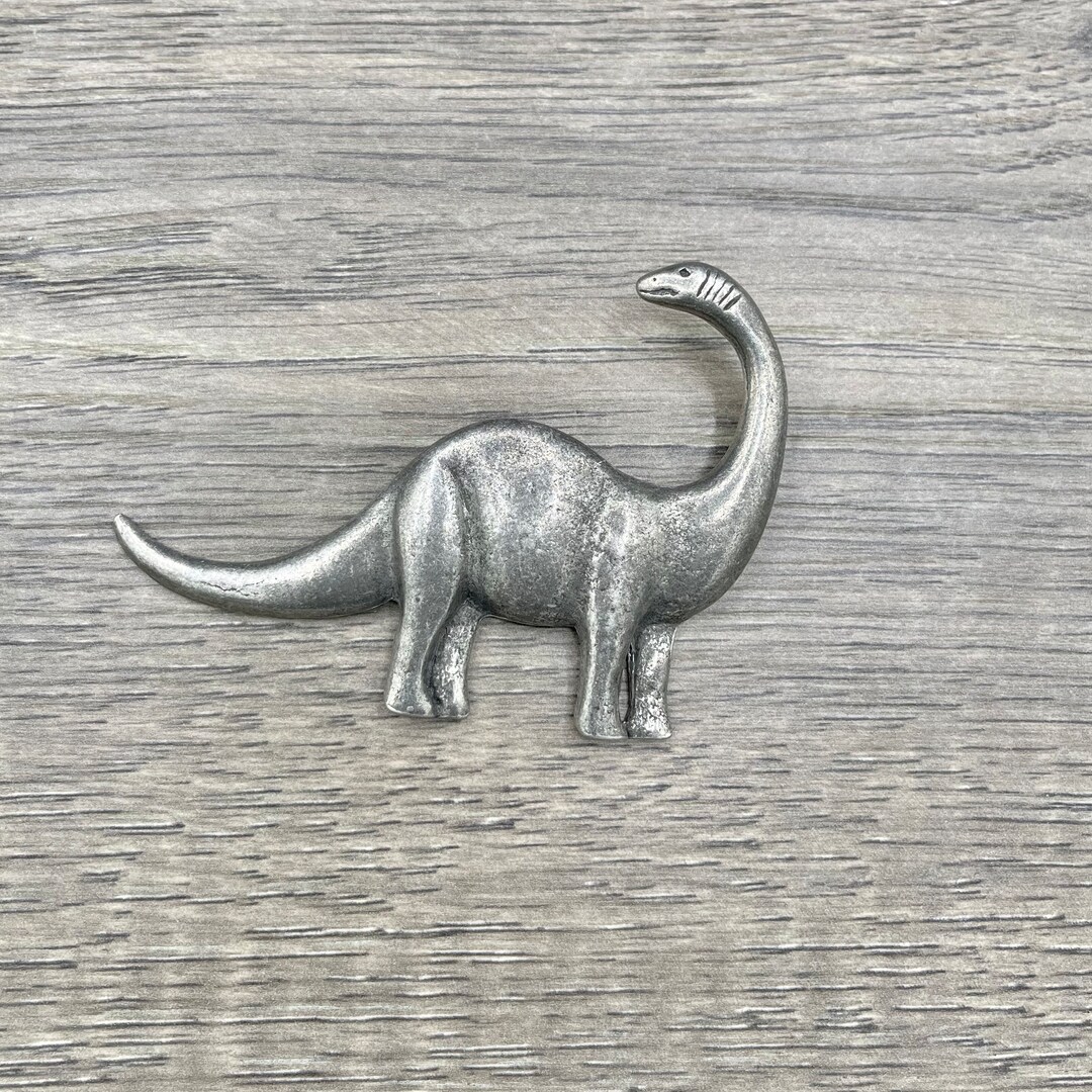 Vintage Pewter Brachiosaurus Brontosaurus Longneck Dinosaur Brooch ...
