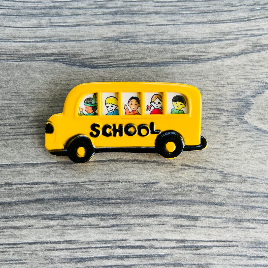 Vintage Yellow Enamel School Bus Brooch, School Bus Pin, Teacher ...