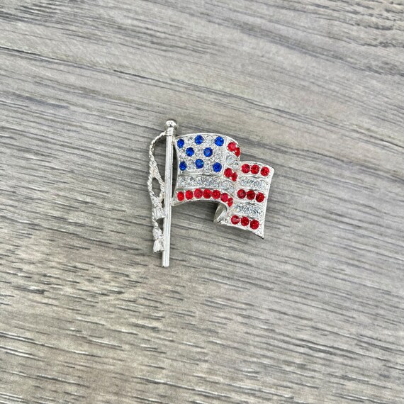 Vintage Napier 1990's Waving American Flag Silver To… - Gem