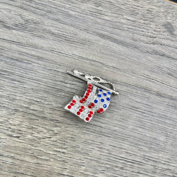 Vintage Napier 1990's Waving American Flag Silver To… - Gem