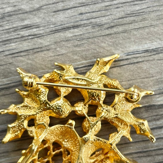 Vintage Avon “Joyous Bell” 1994 Gold Tone Bells Holly… - Gem