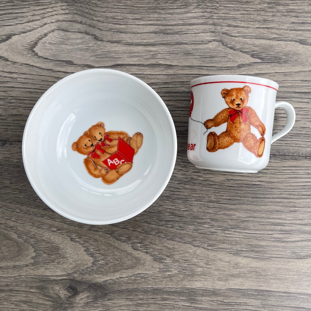 Vintage Curzon Teddy Bear Bowl & Mug Set, - Etsy