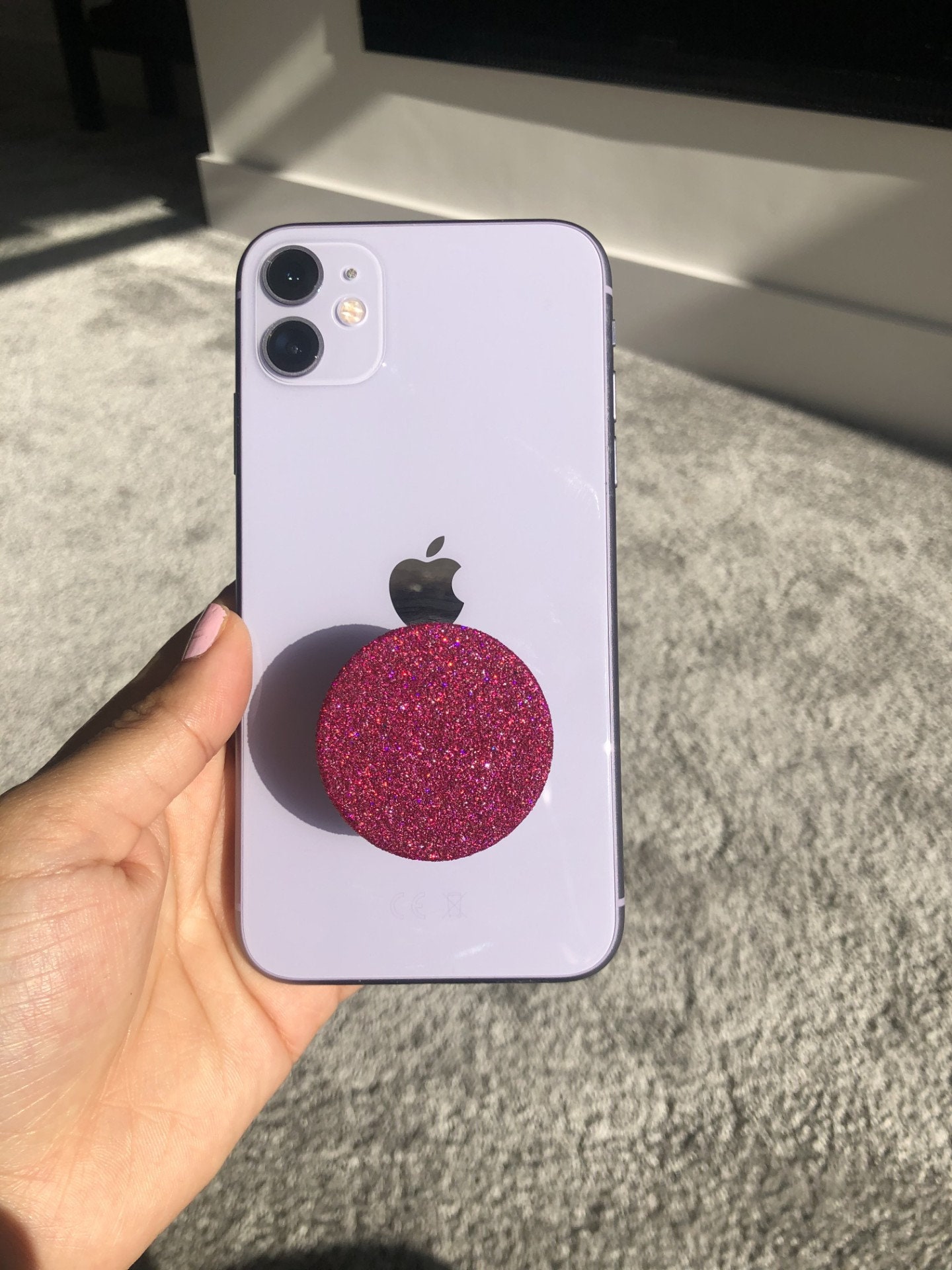 Glitter Phone Grip Pink Blue Green Gold Silver Black Purple Customise ...