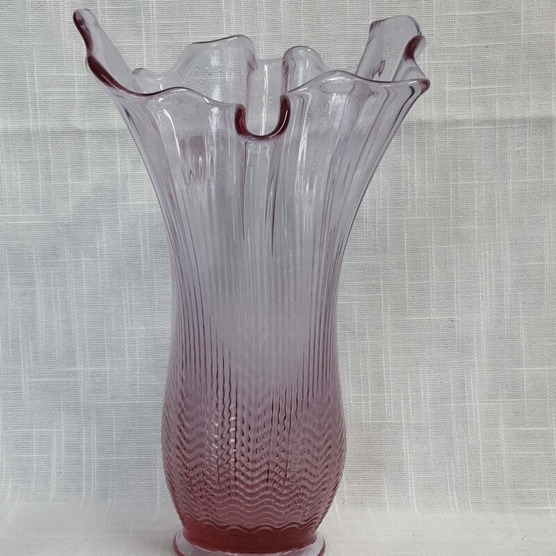 Ruffled Glass Vase - Etsy