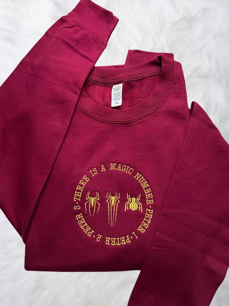 Three is A Magic Number Embroidery Sweatshirt - Etsy