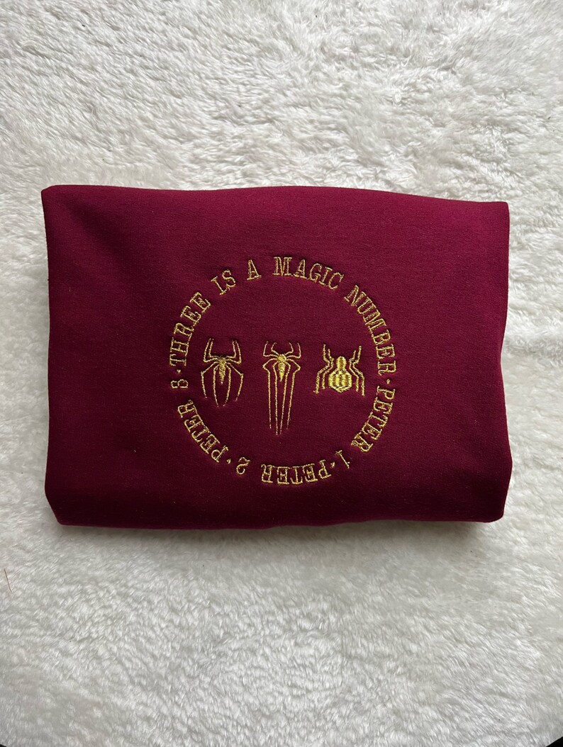 Three is A Magic Number Embroidery Sweatshirt - Etsy