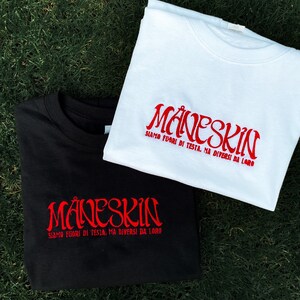 Måneskin T-shirt Embroidery White or Black - Etsy