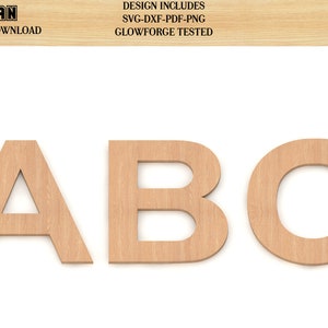 Alphabet Arial Font Wooden Letters SVG Laser Cut Files for - Etsy UK