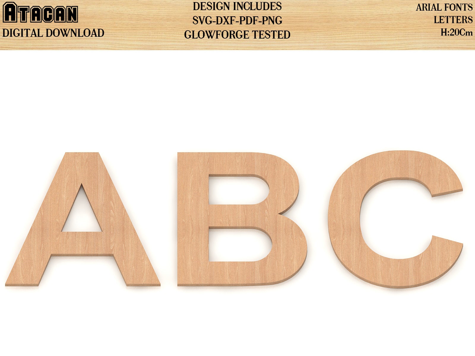 Alphabet Arial Font Wooden Letters SVG Laser Cut Files for - Etsy UK