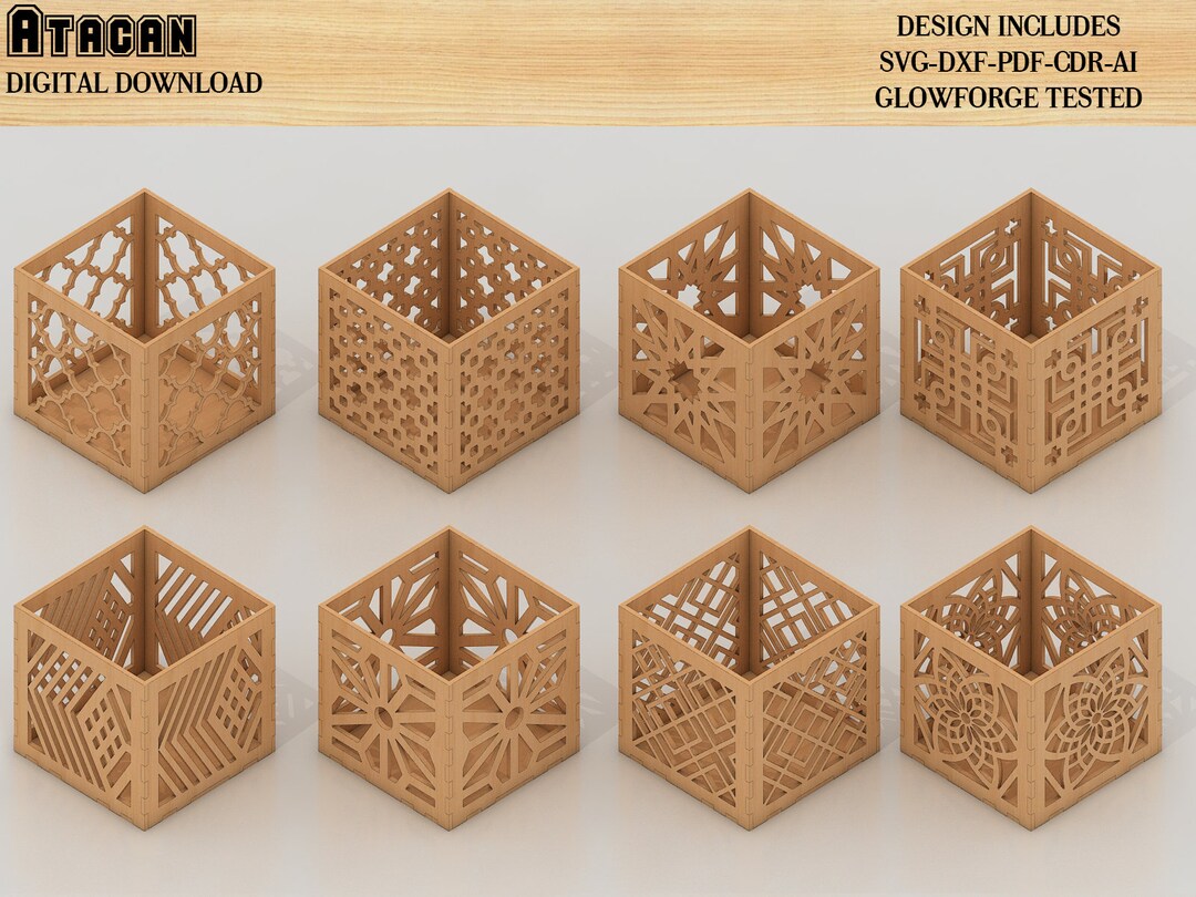 Lasercut File Pencil Holder Storage Box / Vector DXF CNC SVG - Etsy