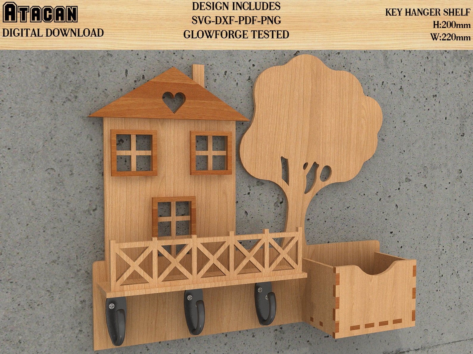 Laser Cut KEY Holder SVG Files Key Hanger Wall Mounted Wall - Etsy UK