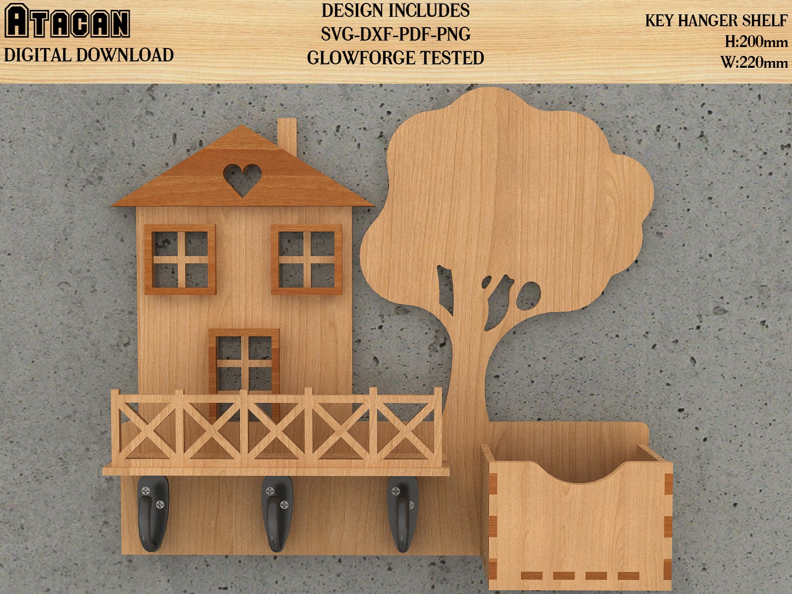 Laser Cut KEY Holder SVG Files Key Hanger Wall Mounted Wall - Etsy UK