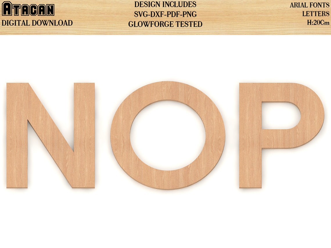 Alphabet Arial Font Wooden Letters SVG Laser Cut Files for - Etsy UK