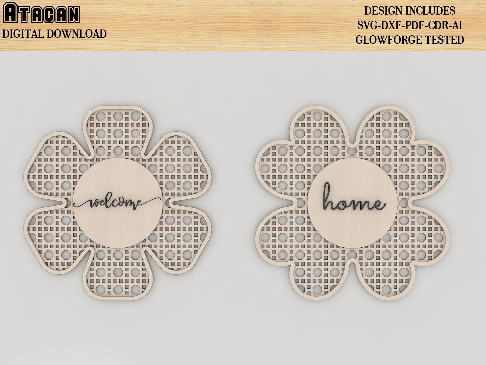 Laser Cut File Rattan Daisy Boho Daisys Rattan Flower - Etsy