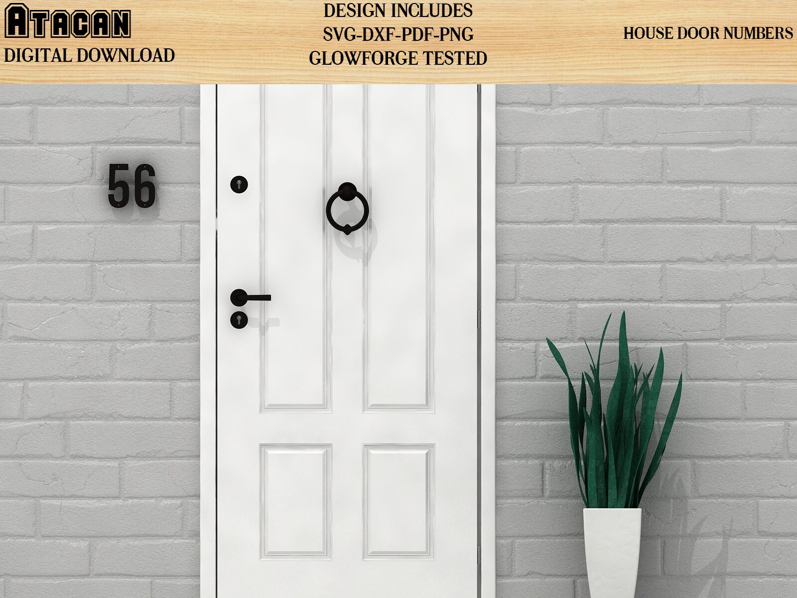 House Door Hole Numbers SVG Laser Cut Vector Files / Stencil - Etsy UK