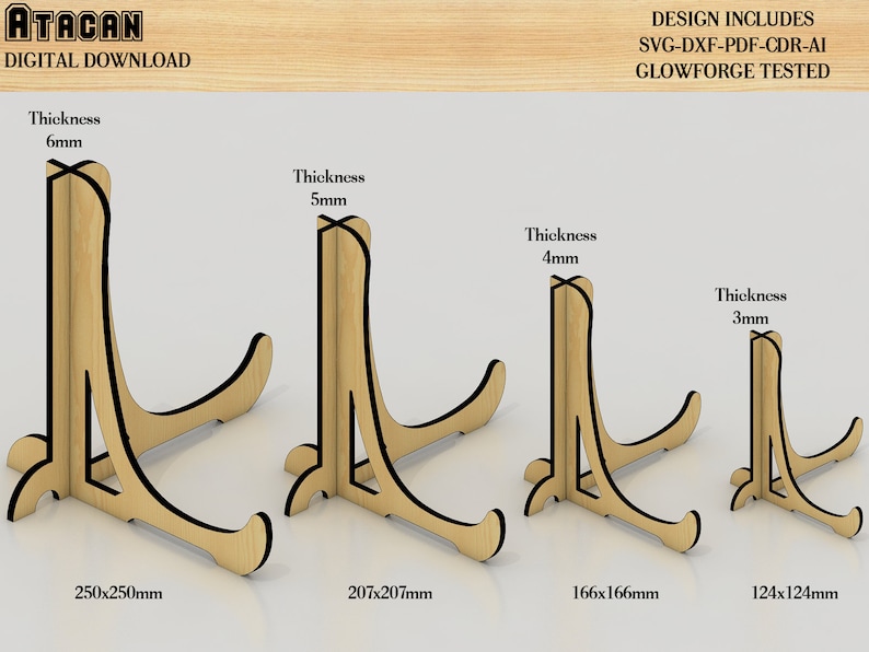 Plate Stands SVG-DXF-CDR Files Plate Display Stand Book - Etsy Israel