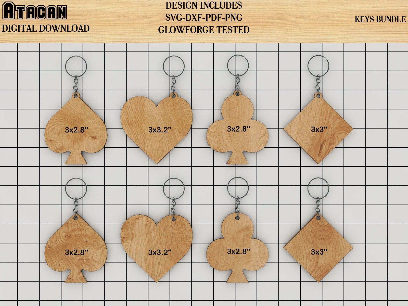 Wooden Keychain Laser Cut Files / Keychains Bundle for - Etsy