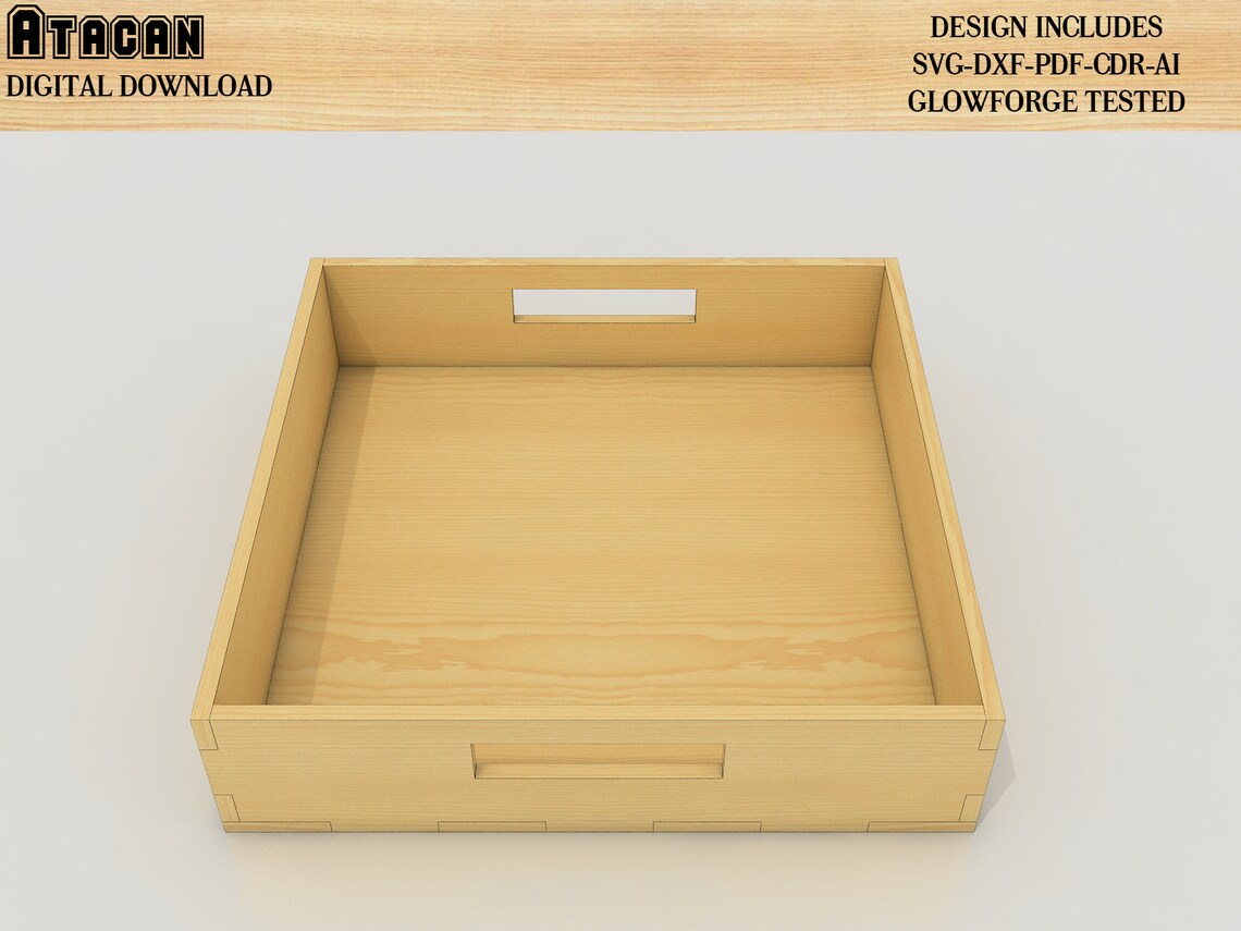 Simple Flat Tray SVG File Wooden Tray Laser Cut Template | Etsy UK