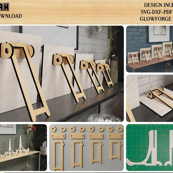 Easel Display Svg Dxf Plate Stand Laser Cut Files - Etsy