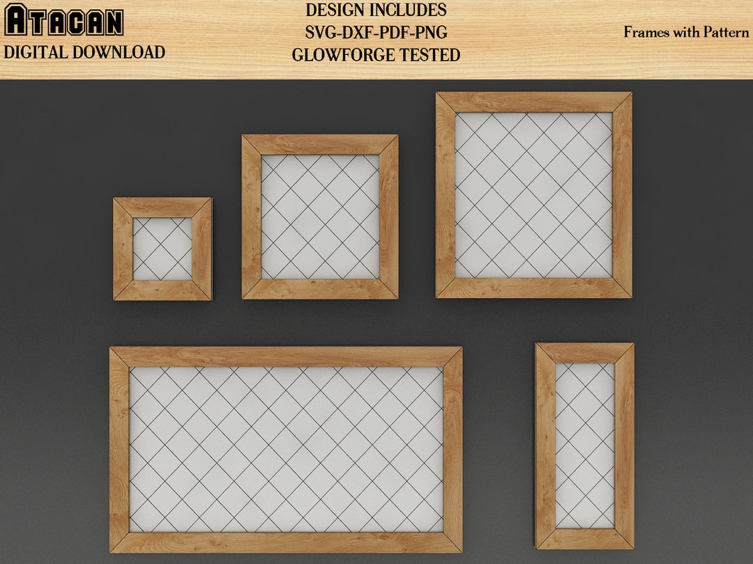 Rectangle Frames Laser Svg Files for Glowforge Square Frame Bundle Home ...