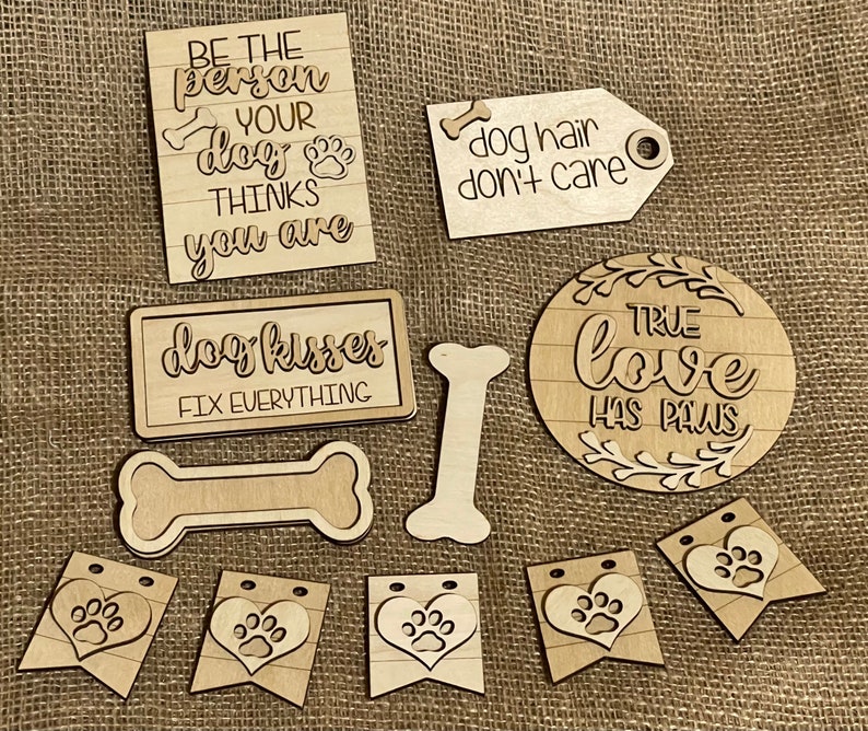 Dog Tiered Tray Decor Wooden Dog Lover Farmhouse Tray or Table - Etsy