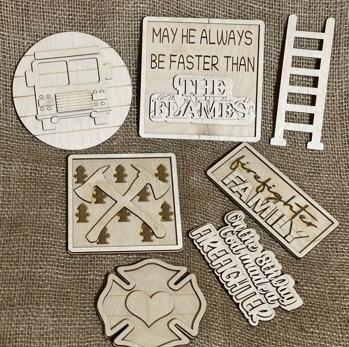 Firefighter Tiered Tray Decor Rustic Farmhouse Tray Decor - Etsy