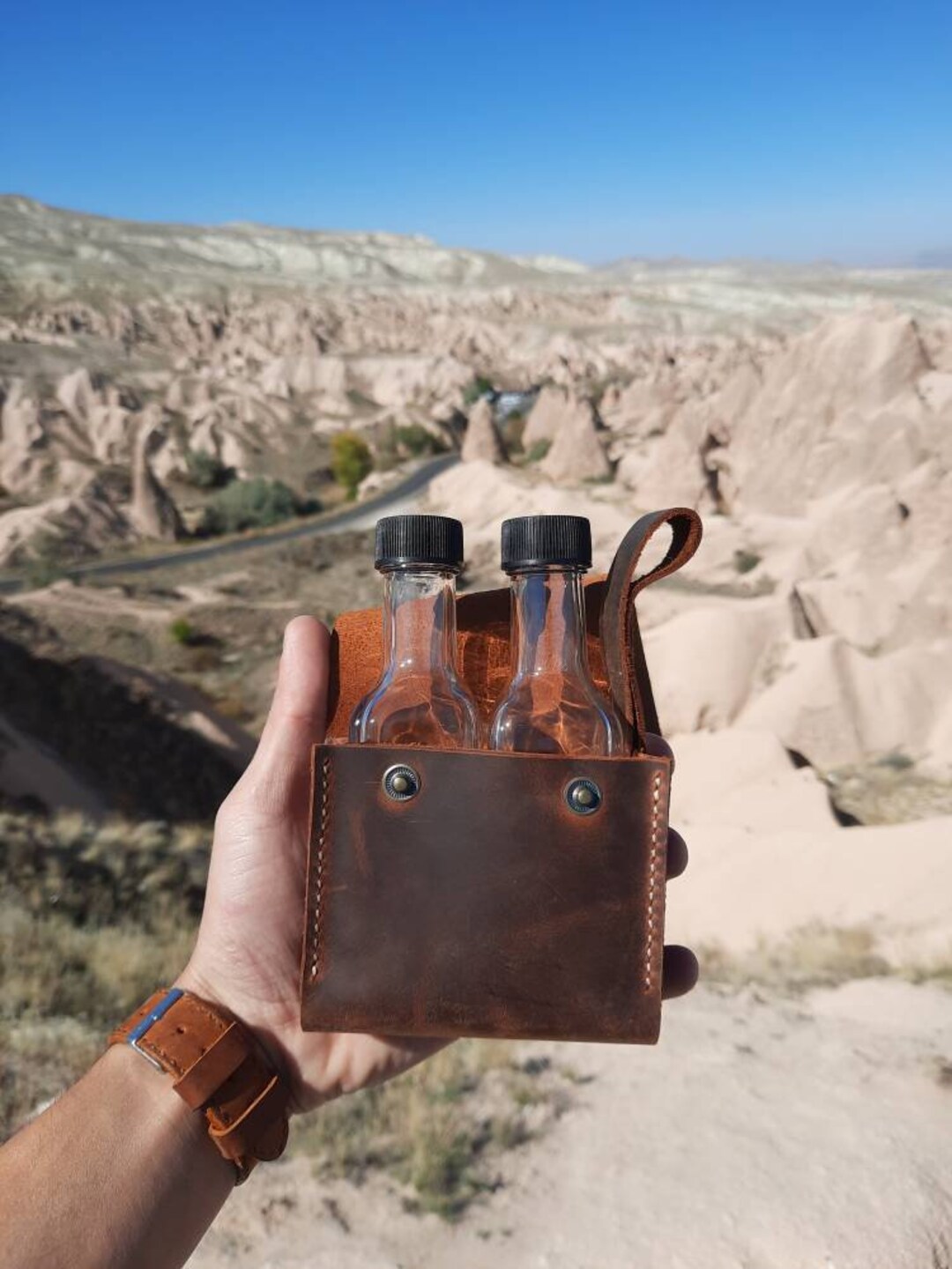 Bushcraft Camping Oil Vinegar Pouch, Oil Kit, Leather Backpack Oil Kit ...