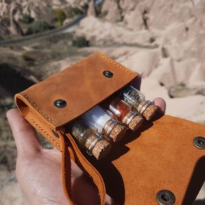 Bushcraft Camping Spice Kit, Handmade Genuine Leather Spice Set ...
