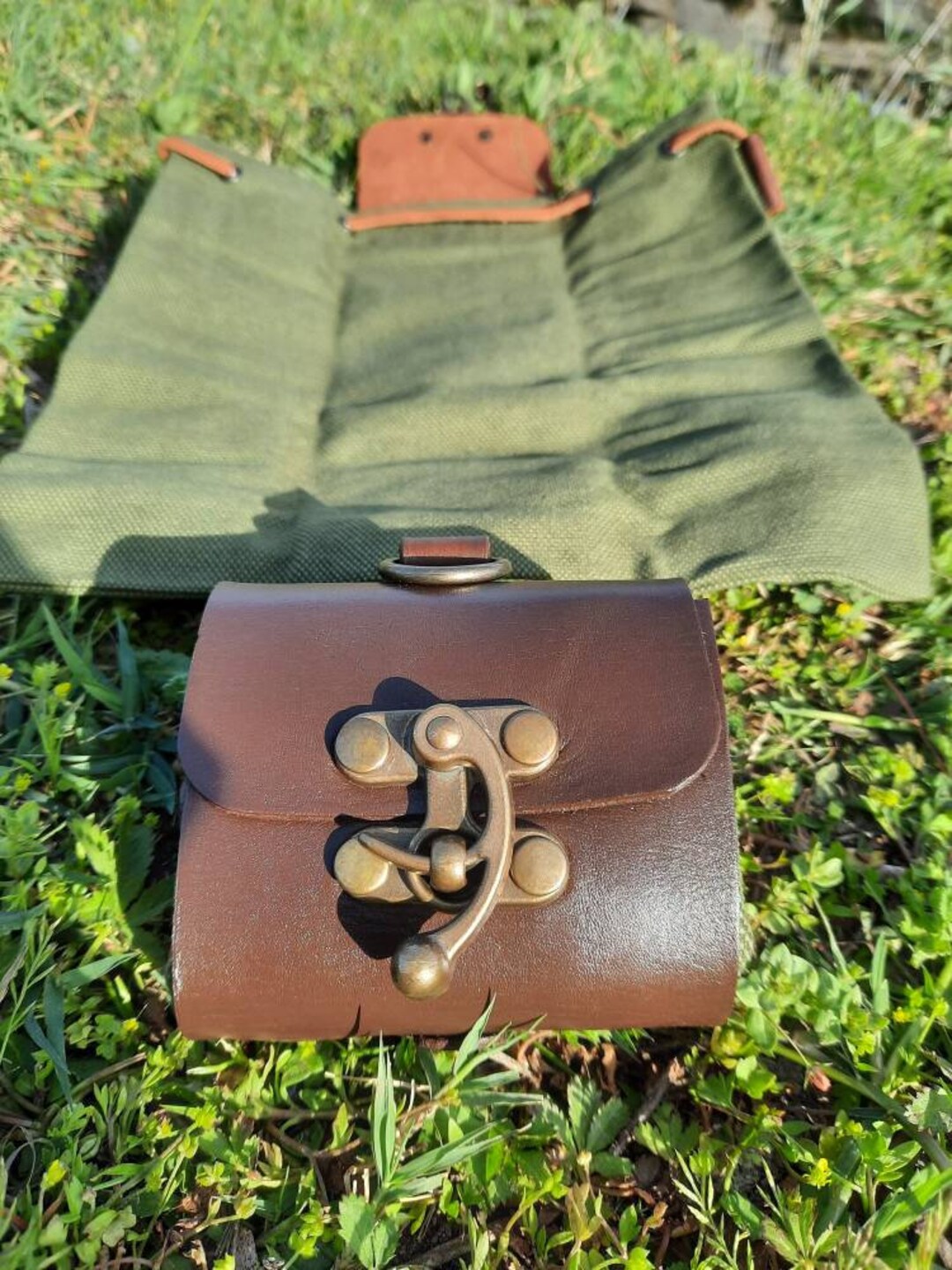 Bushcraft Foraging Pouch, Handmade Leather and Waxed Canvas, Bushcraft ...