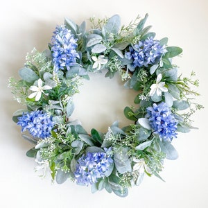 Blue Spring Wreath Blue Spring Wreath With Lilac Summer - Etsy