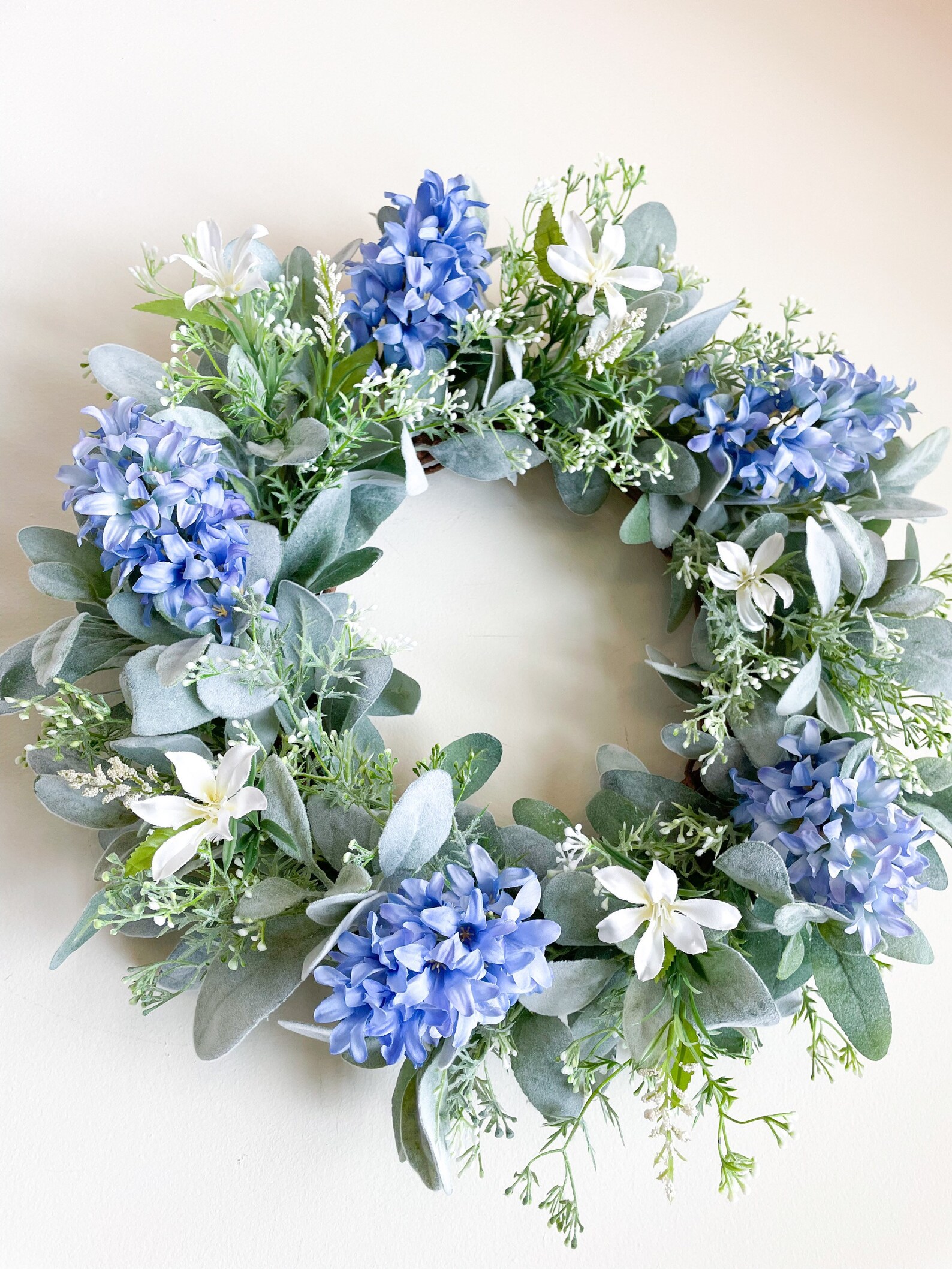 Blue Spring Wreath Blue Spring Wreath With Lilac Summer - Etsy