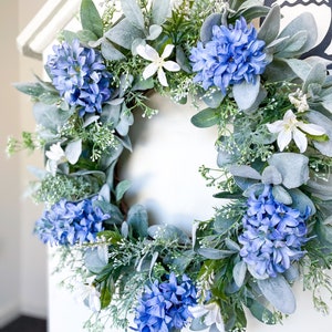 Blue Spring Wreath Blue Spring Wreath With Lilac Summer - Etsy