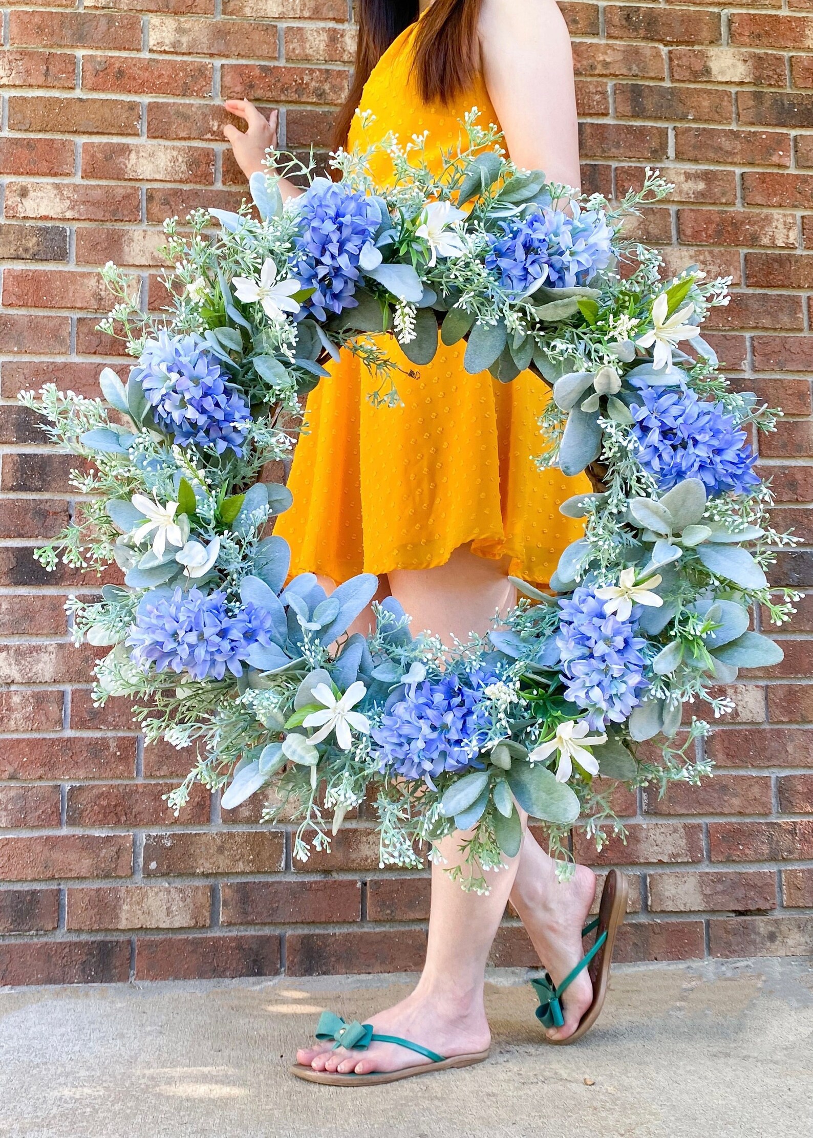 Blue Spring Wreath Blue Spring Wreath With Lilac Summer - Etsy