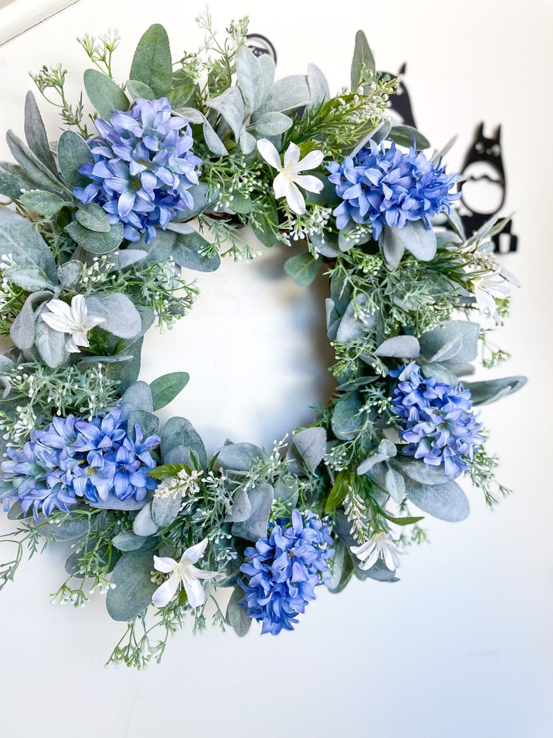 Blue Spring Wreath Blue Spring Wreath With Lilac Summer - Etsy