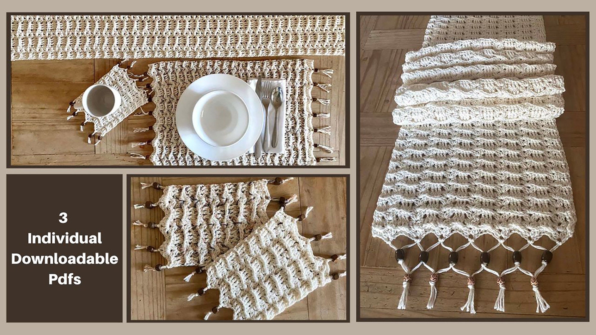 Making Waves Table Set Crochet Pattern Download - Etsy