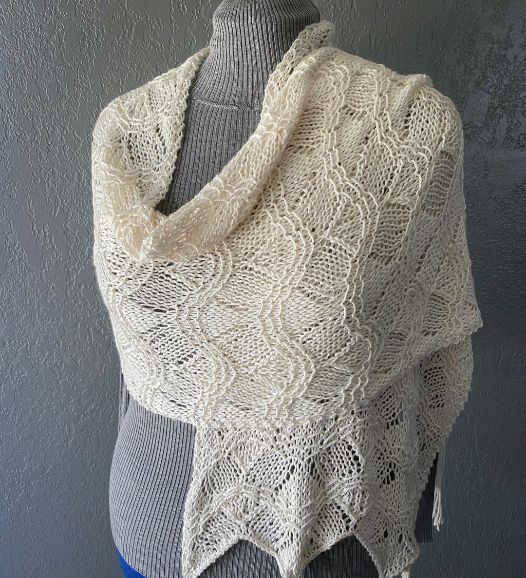 Linked in Lace Wrap Knit Pattern Download - Etsy