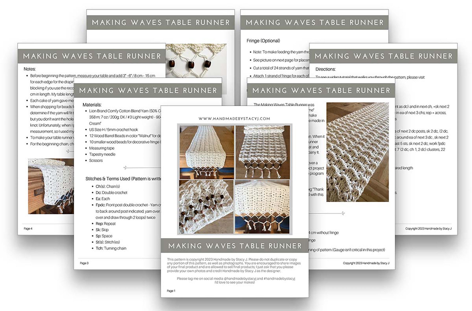 Making Waves Table Runner Crochet Pattern Download - Etsy