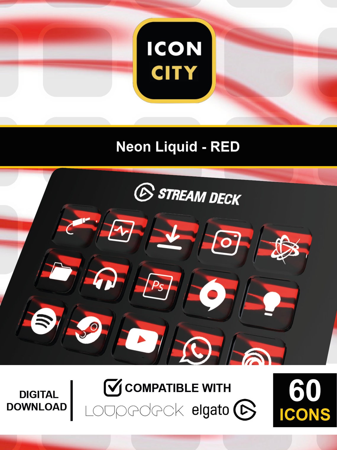 Stream Deck Animated Icons - 240 (60 per Pack 4 Colours) - Etsy