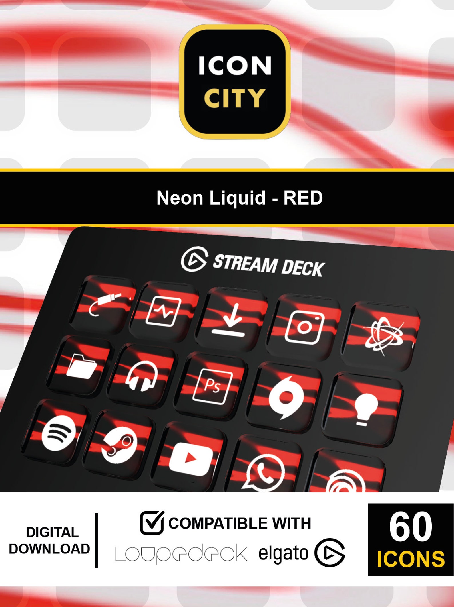 Stream Deck Animated Icons - 240 (60 per Pack 4 Colours) - Etsy