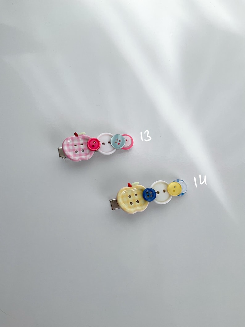 Handmade Pastel Button Hair Clip: Y2K Charm Snap Clip - Etsy