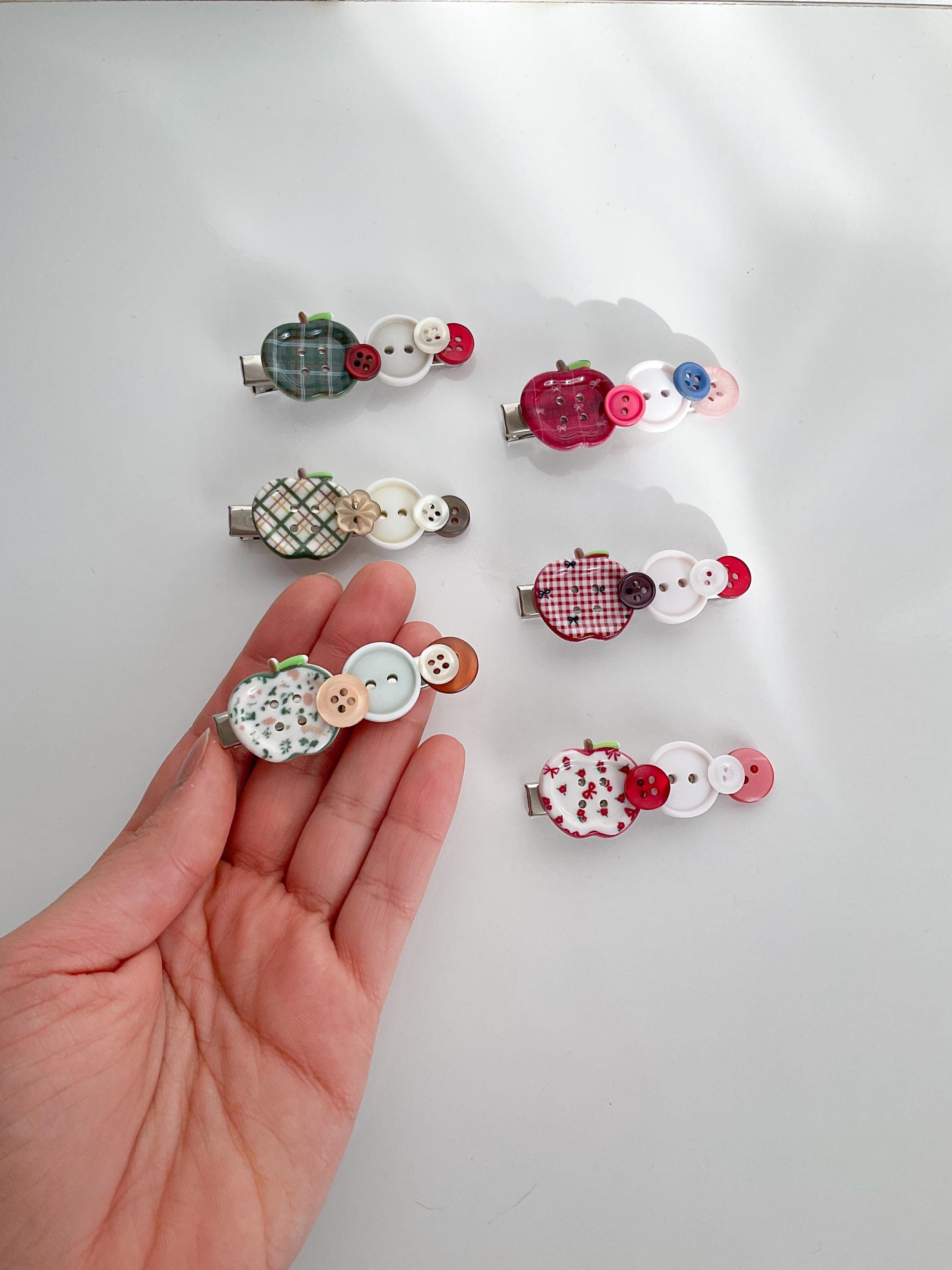 Handmade Pastel Button Hair Clip: Y2K Charm Snap Clip - Etsy